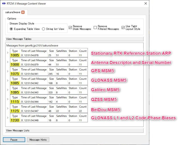 【ちゃんと配信してる？】SNIP Ntrip Casterで確認しよう【RTCM3メッセージ解読】 | 桜町測量ウェブサイト